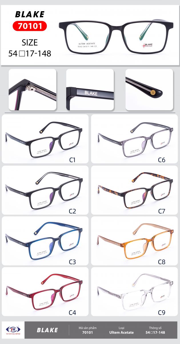 GỌNG NHỰA ULTEM ACETATE BLAKE - Mắt Kính Tuyết Hà